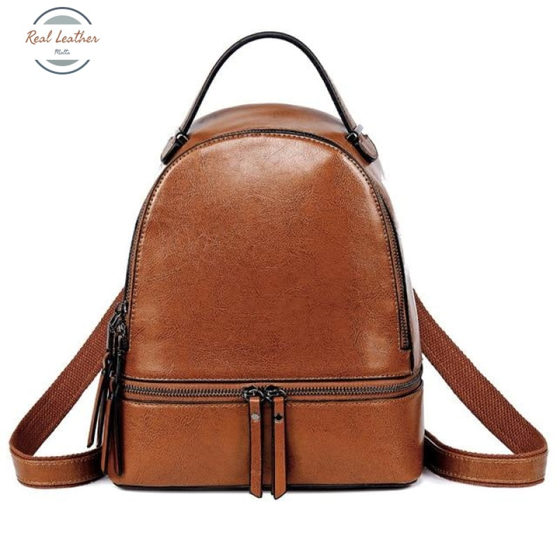 Genuine Leather Oil Wax Backpack – realleathermalta